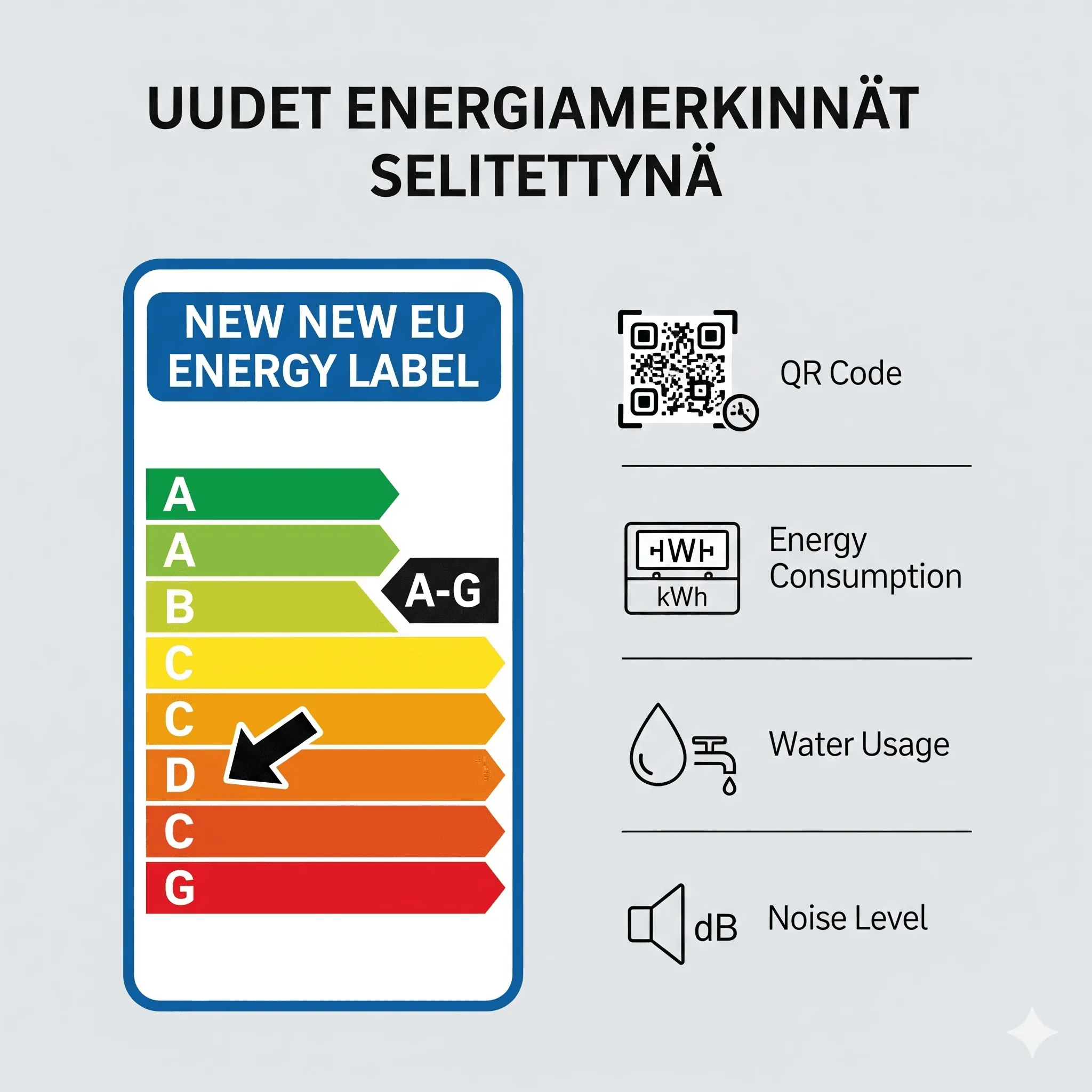 Uudet energiamerkinnät 2026: A-G-asteikko selitettynä | Kodinkonemestarit